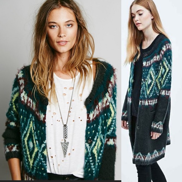 Free People | Sweaters | Free People Frosted Fair Isle Longline ...